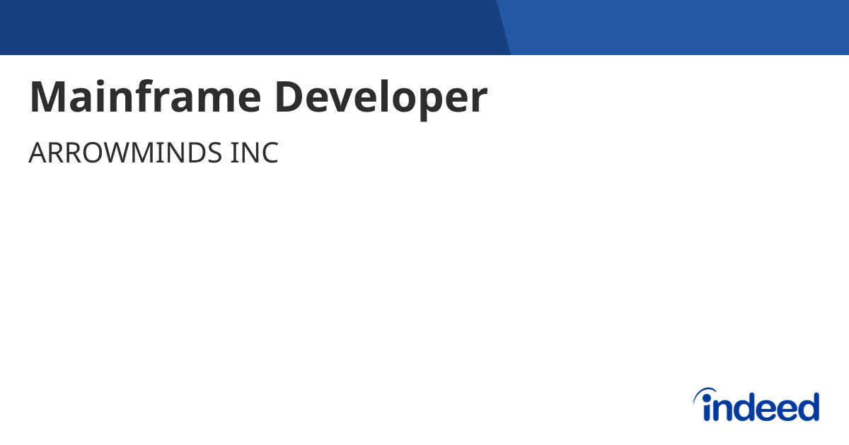 Mainframe Developer - Poonamallee, Chennai, Tamil Nadu - Indeed.com