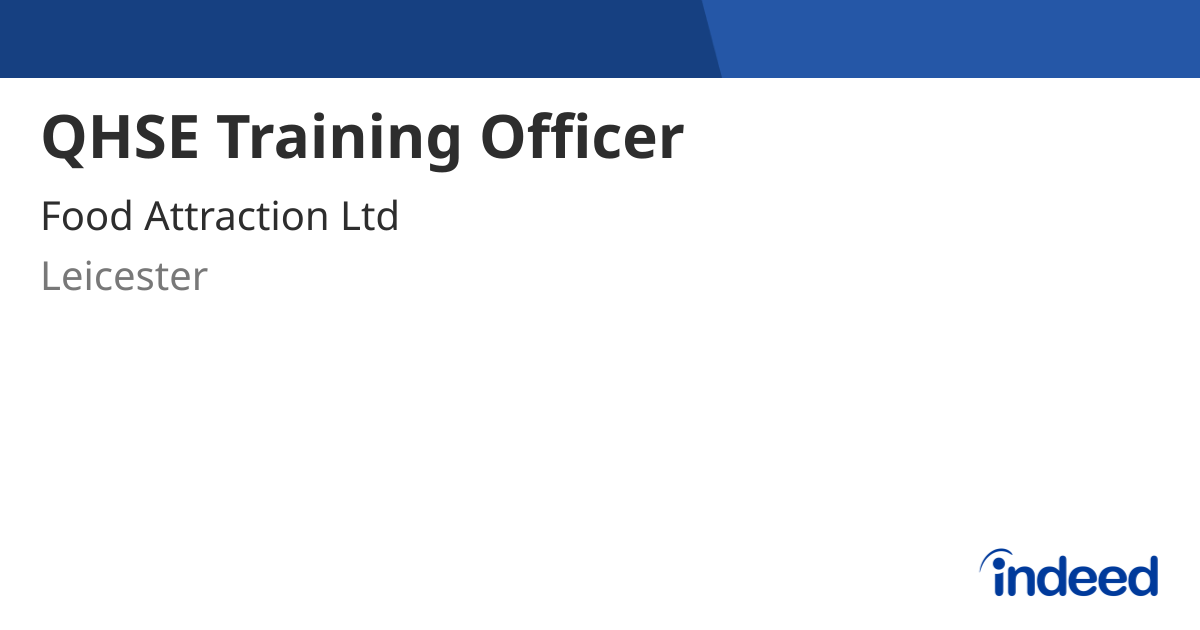 QHSE Training Officer - Leicester - Indeed.com