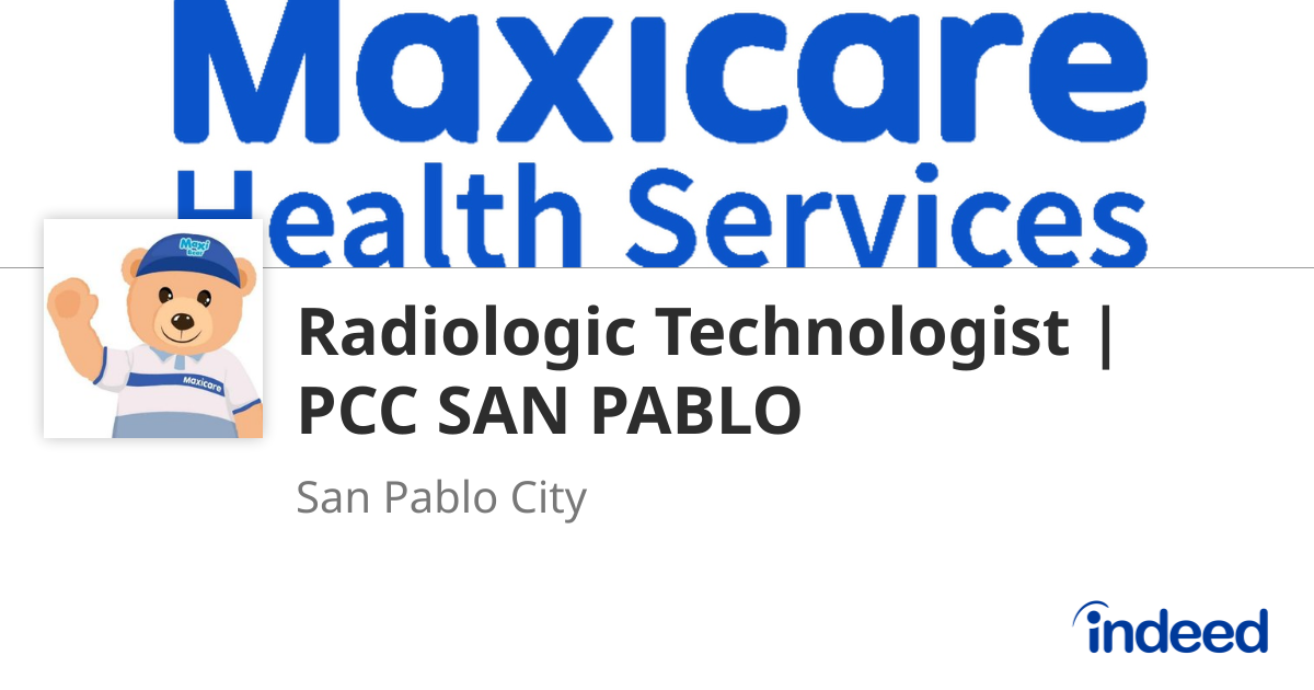 Radiologic Technologist | PCC SAN PABLO - San Pablo City - Indeed.com