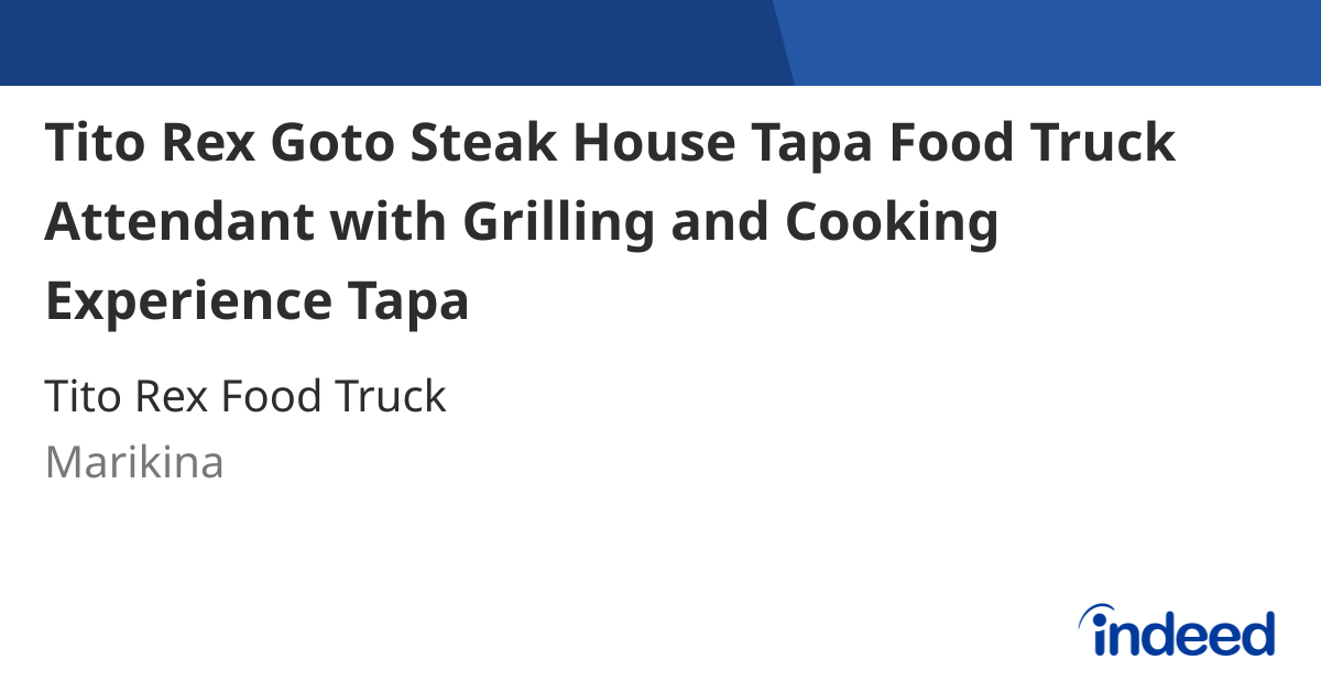 Tito Rex Goto Steak House Tapa Food Truck Attendant with Grilling and ...