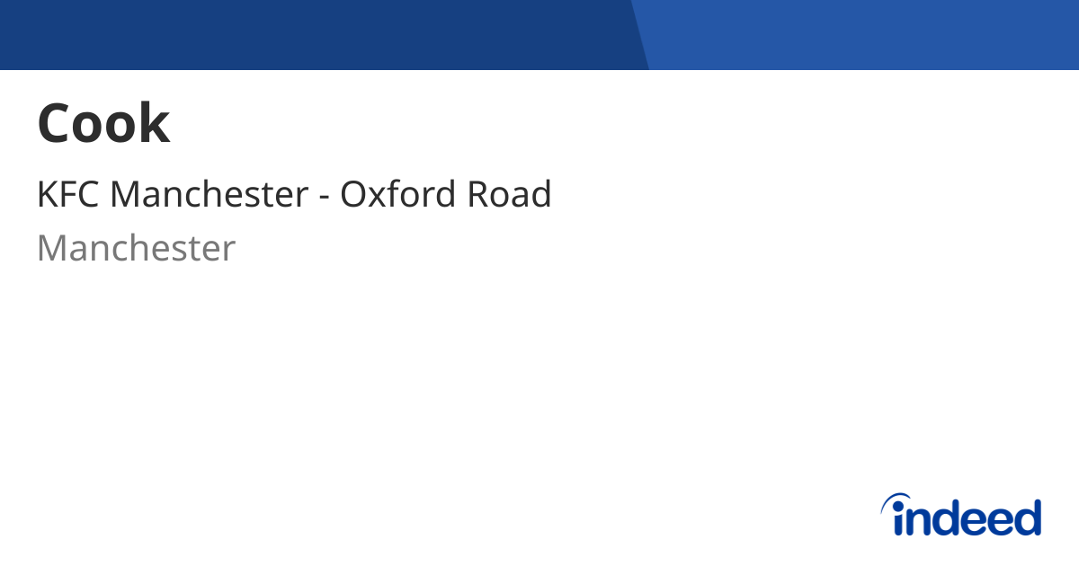 Cook - Manchester M1 5QA - Indeed.com
