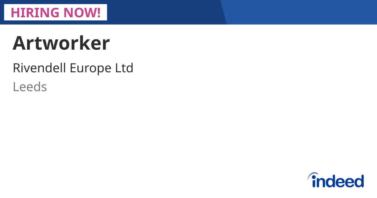 Artworker - Leeds LS11 - Indeed.com