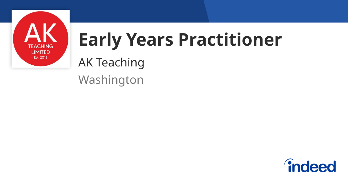 Early Years Practitioner - Washington - Indeed.com