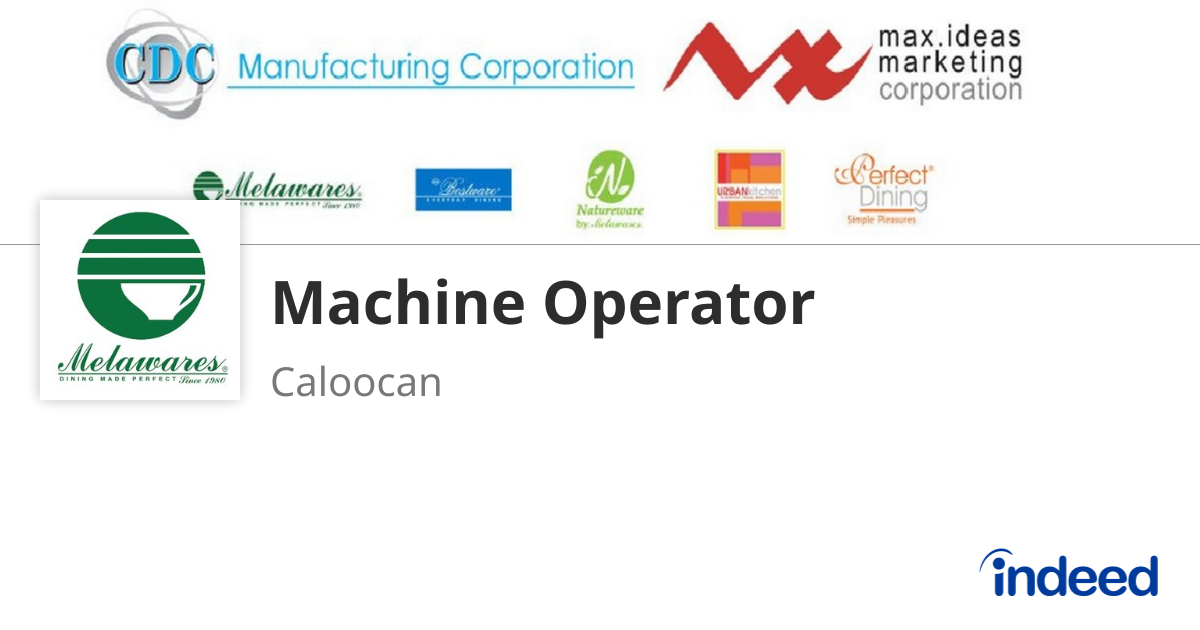 Machine Operator - Caloocan - Indeed.com
