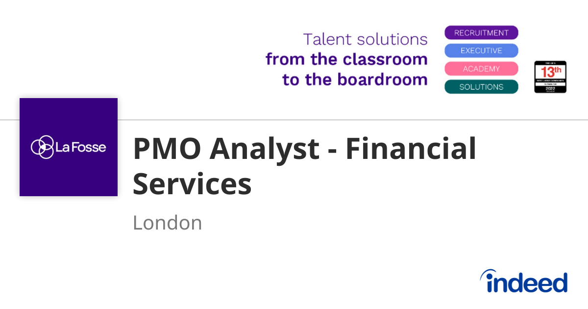 PMO Analyst - Financial Services - London - Indeed.com
