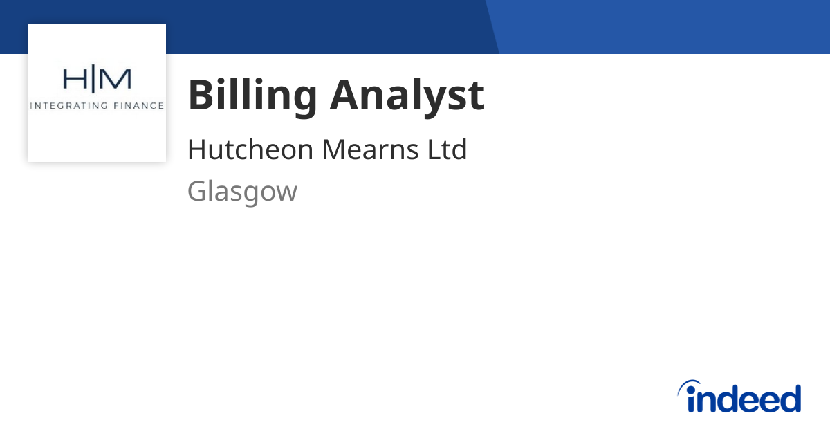 Billing Analyst - Glasgow - Indeed.com