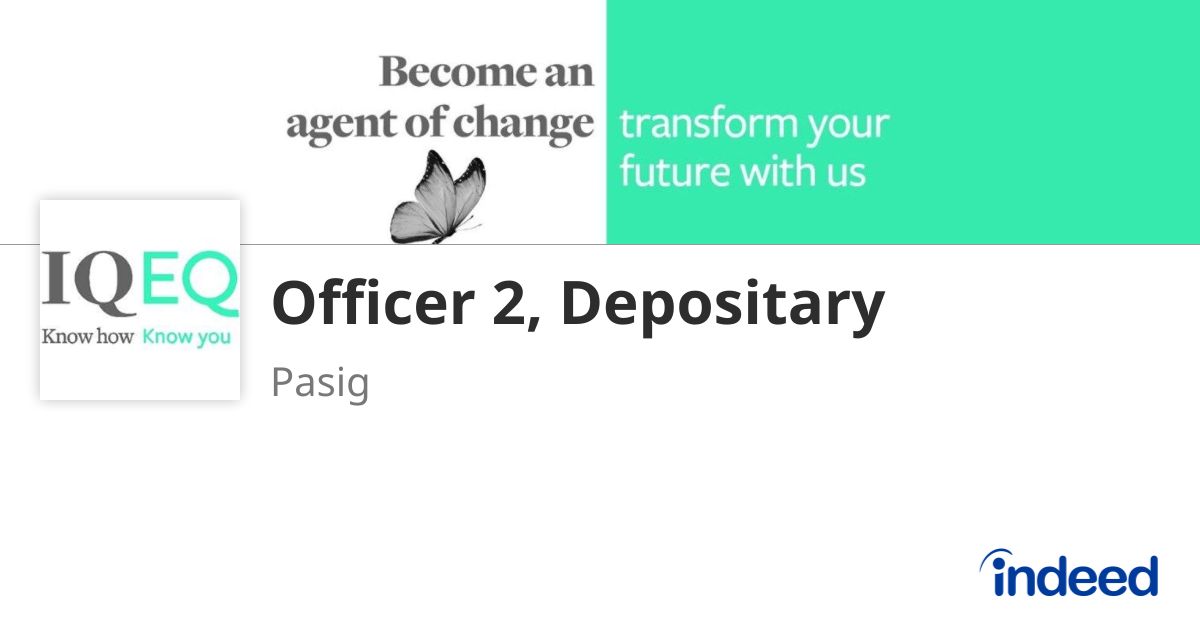 Officer 2, Depositary - Pasig - Indeed.com