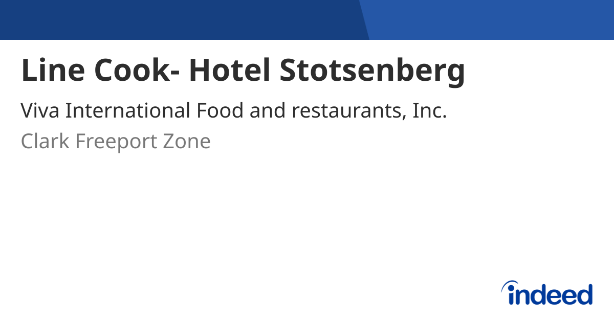 Line Cook- Hotel Stotsenberg - Clark Freeport Zone - Indeed.com