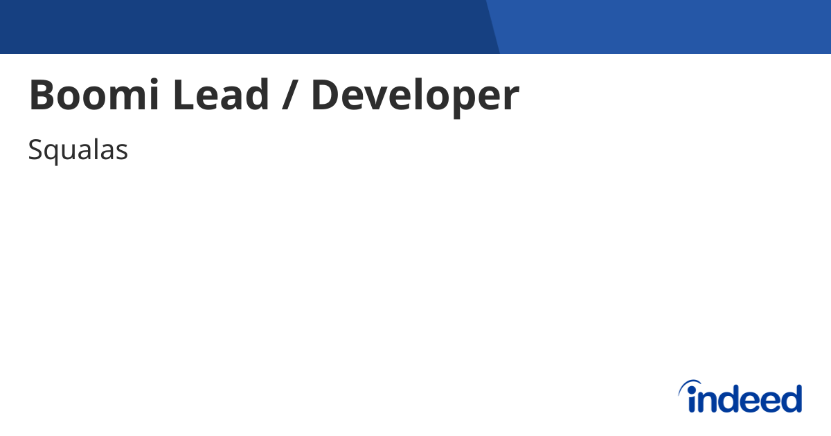 Boomi Lead / Developer - Hyderabad, Telangana - Indeed.com