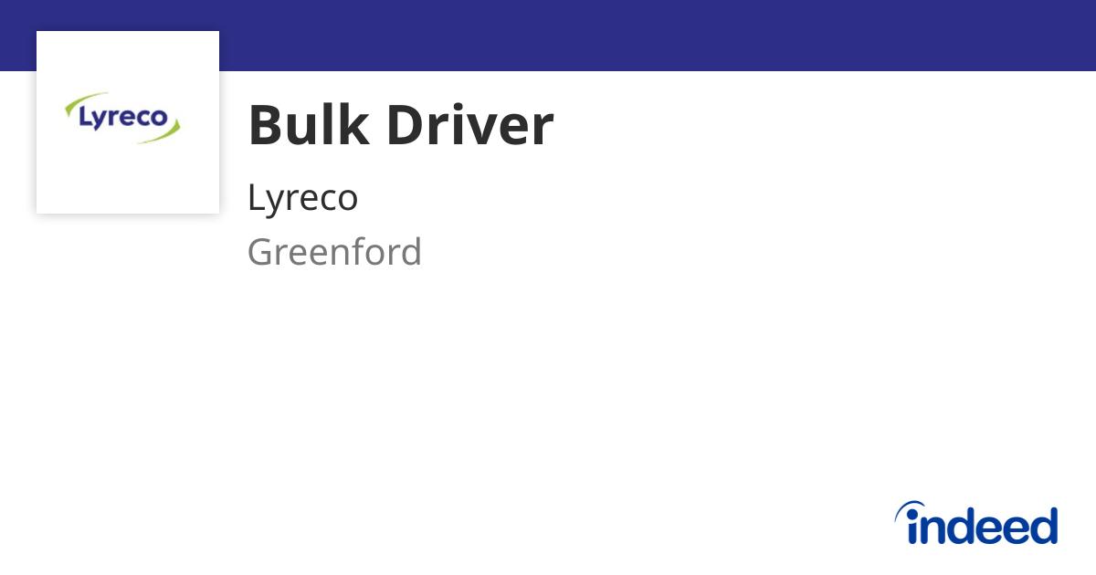 Bulk Driver - Greenford UB6 8UJ - Indeed.com