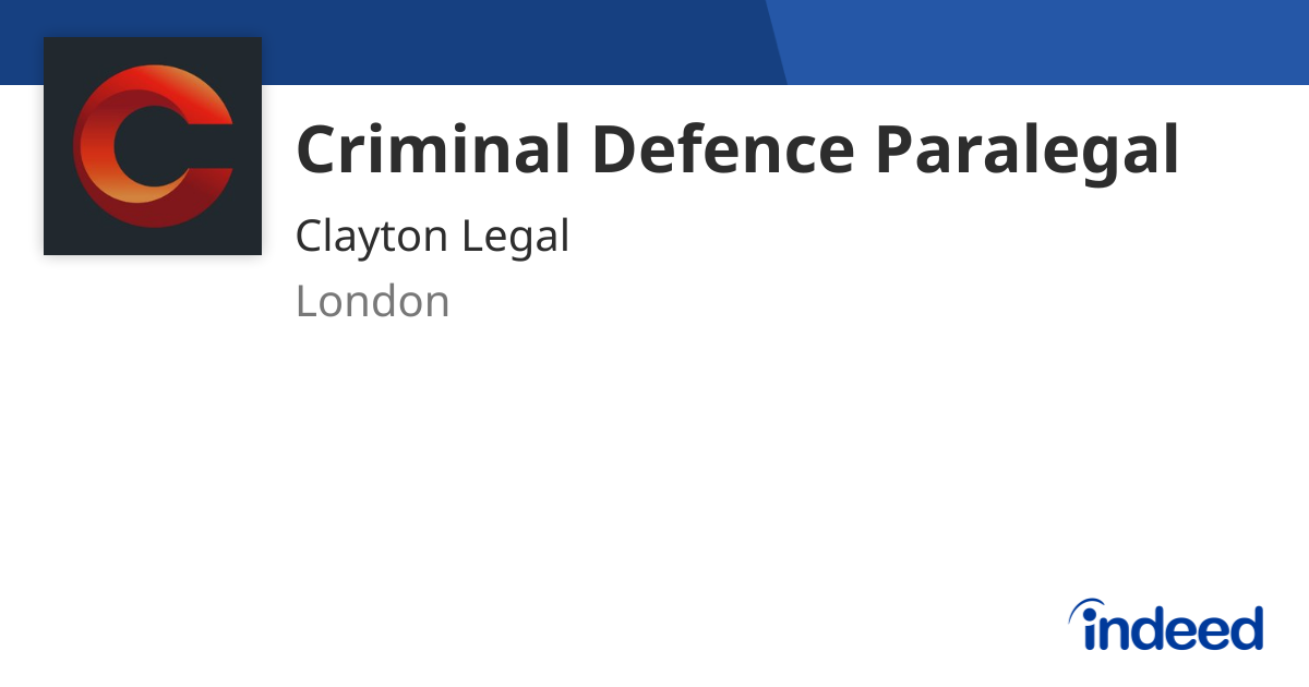 Criminal Defence Paralegal - London - Indeed.com