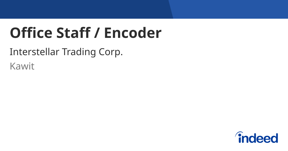 Office Staff / Encoder - Kawit - Indeed.com