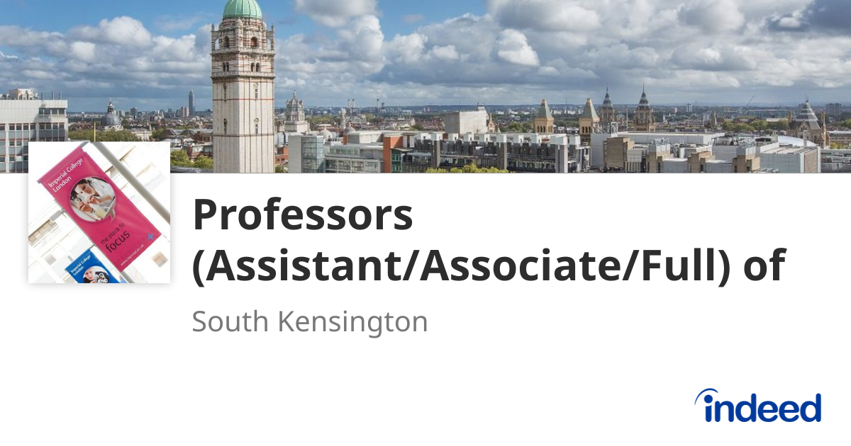Professors (Assistant/Associate/Full) of Finance - South Kensington ...