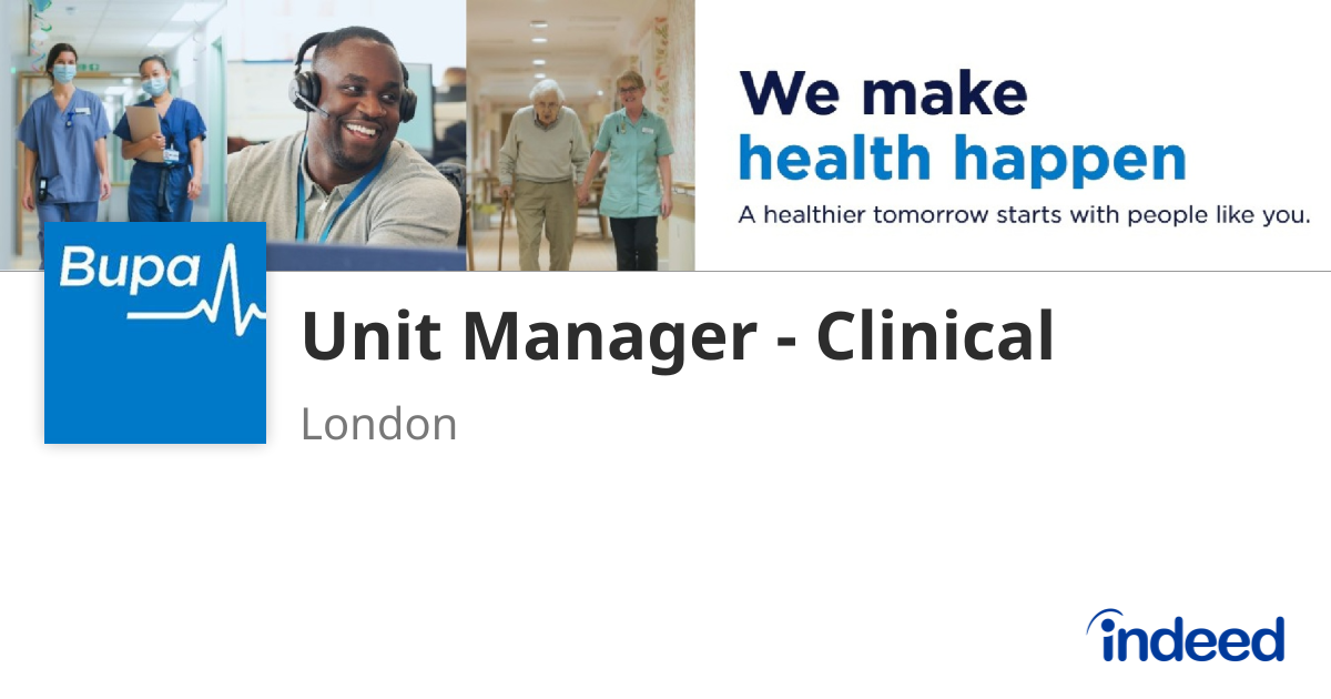 Unit Manager - Clinical - London SE14 5XA - Indeed.com