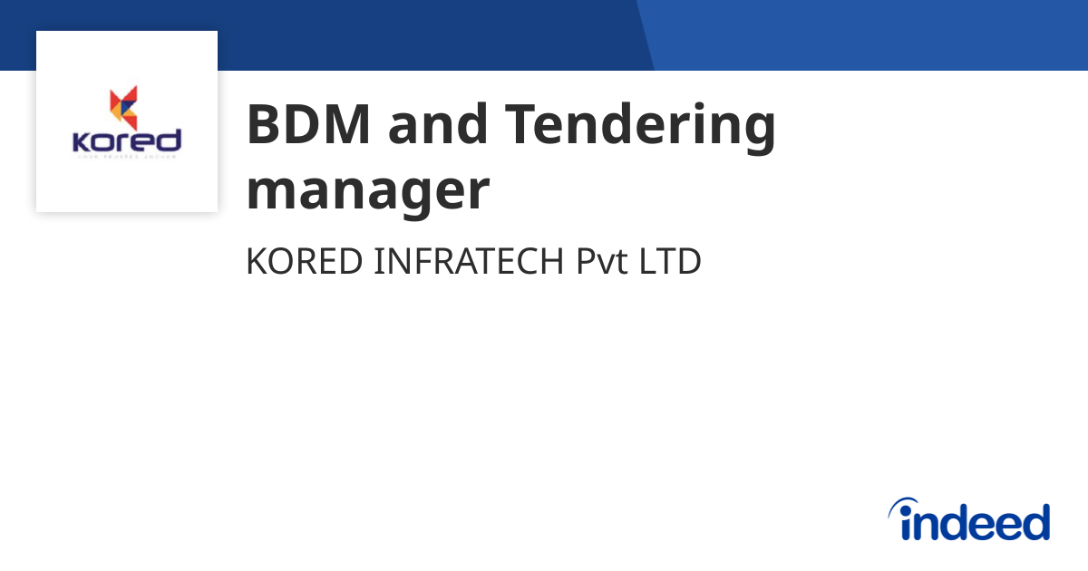 BDM and Tendering manager - Hyderabad, Telangana - Indeed.com