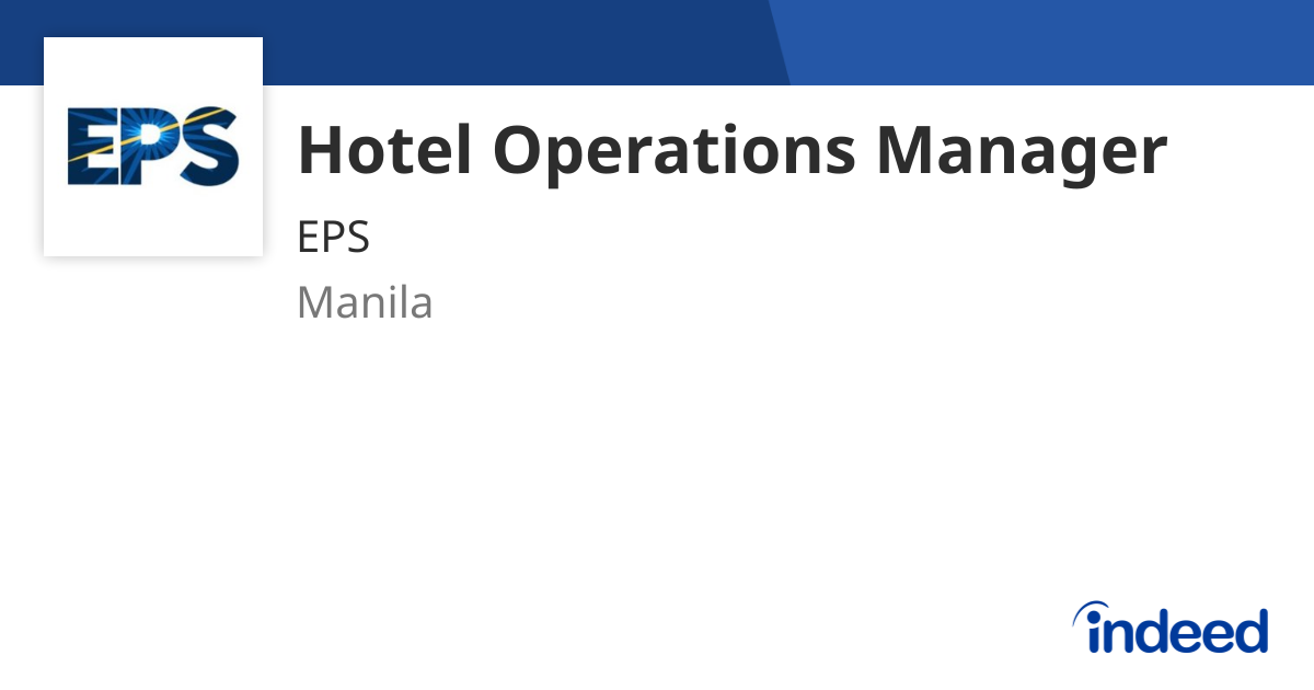 Hotel Operations Manager - Manila - Indeed.com