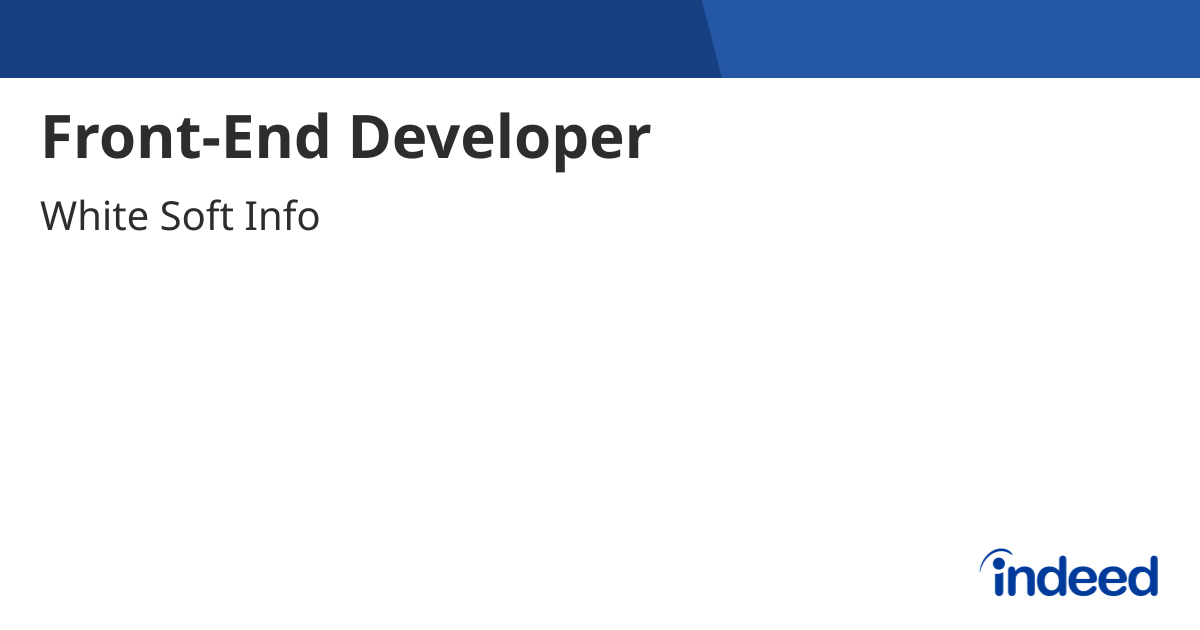 Front-End Developer - Lucknow, Uttar Pradesh - Indeed.com