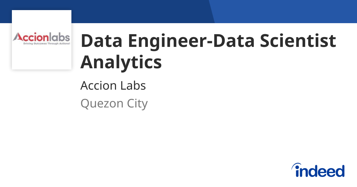 Data Engineer-Data Scientist Analytics - Quezon City - Indeed.com