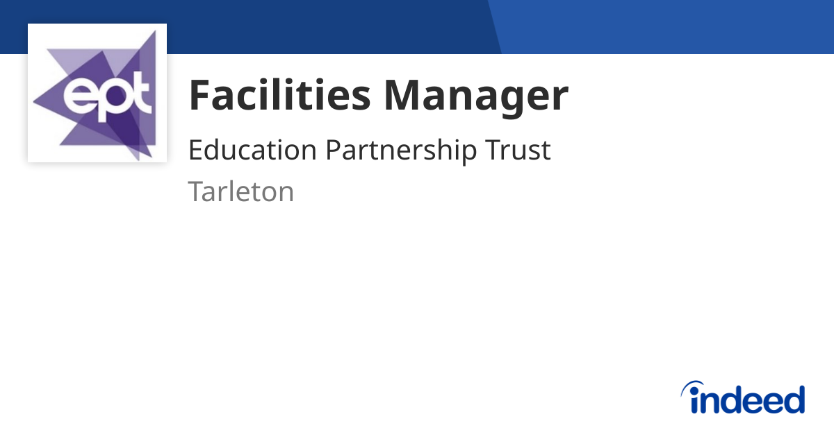 Facilities Manager - Tarleton PR4 2ST - Indeed.com