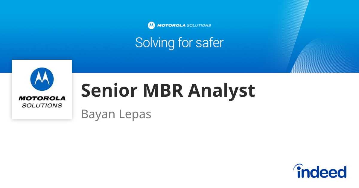 Senior MBR Analyst - Bayan Lepas - Indeed.com