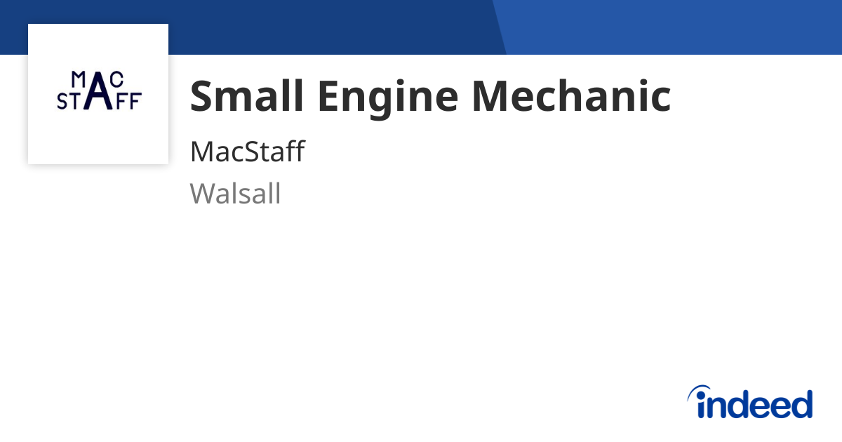 Small Engine Mechanic - Walsall - Indeed.com