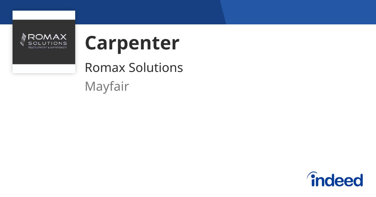 Carpenter - Mayfair - Indeed.com