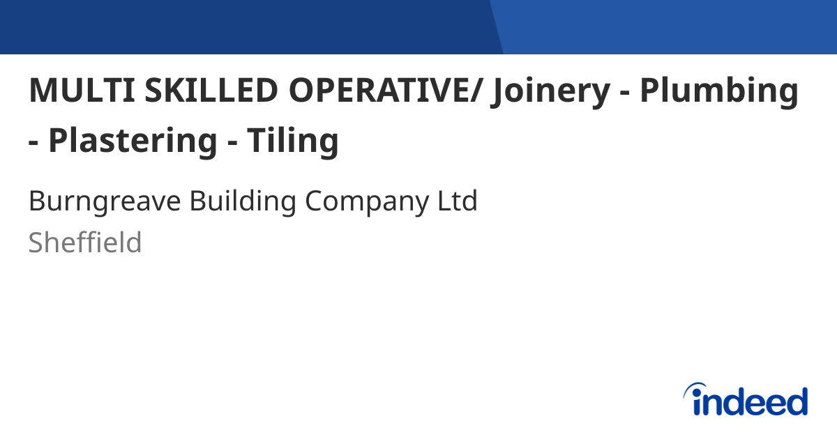MULTI SKILLED OPERATIVE/ Joinery - Plumbing - Plastering - Tiling ...