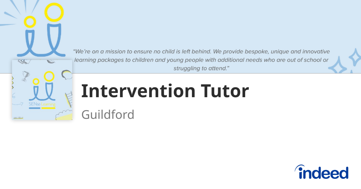 Intervention Tutor - Guildford - Indeed.com