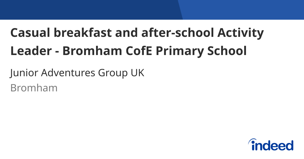Casual breakfast and after-school Activity Leader - Bromham CofE ...