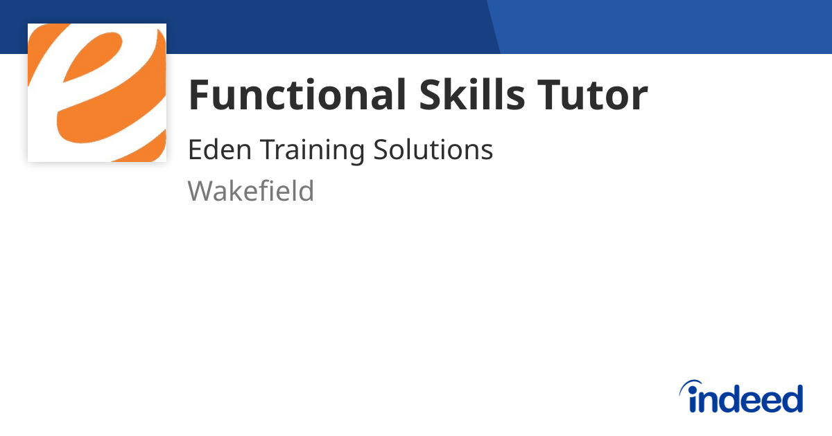 Functional Skills Tutor - Wakefield - Indeed.com