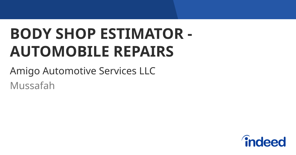 Body Shop Estimator Jobs