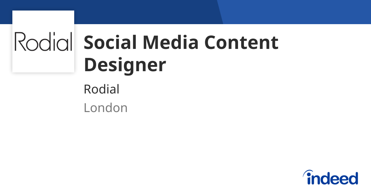 Social Media Content Designer - London - Indeed.com