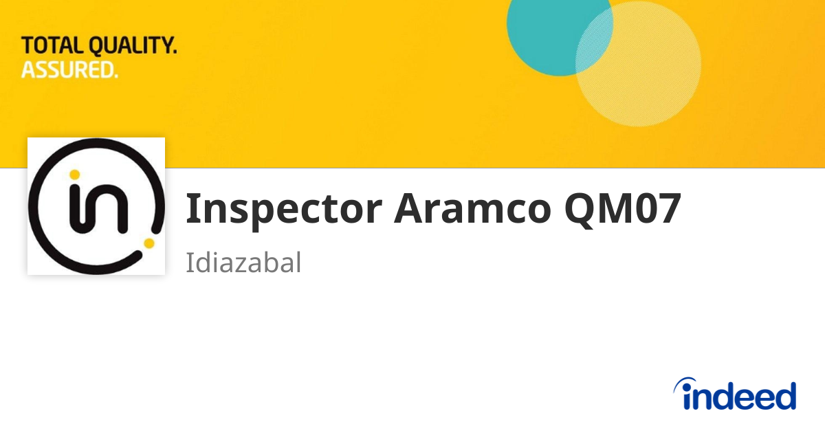 Inspector Aramco QM07 - 20213 Idiazabal, Guipúzcoa provincia - Indeed.com