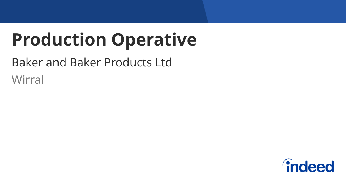 Production Operative - Wirral CH62 3NU - Indeed.com