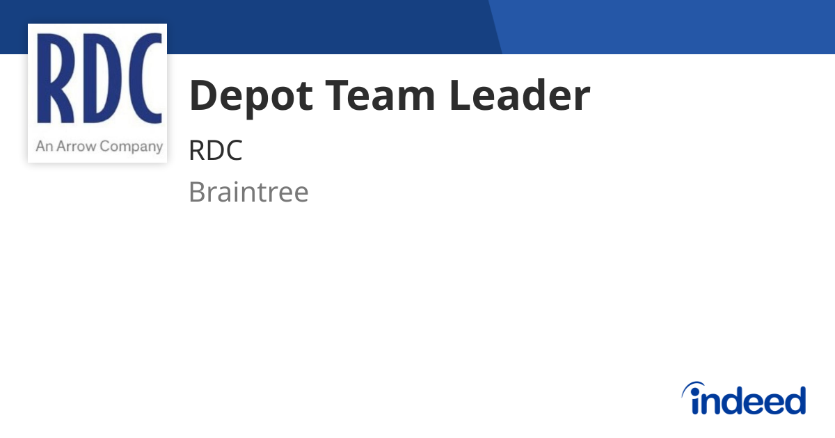 Depot Team Leader - Braintree CM7 2YN - Indeed.com