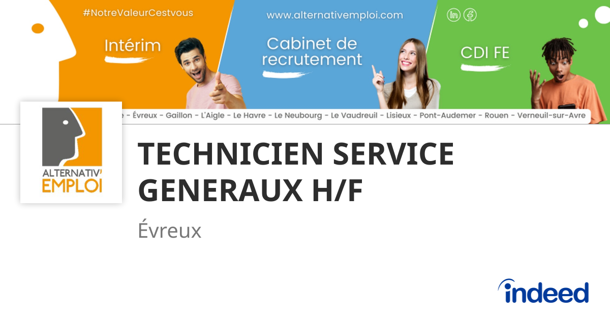 TECHNICIEN SERVICE GENERAUX H/F - 27000 Évreux - Indeed.com