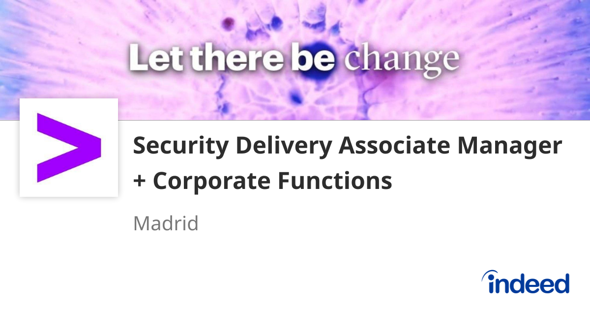 Security Delivery Associate Manager + Corporate Functions - Madrid ...