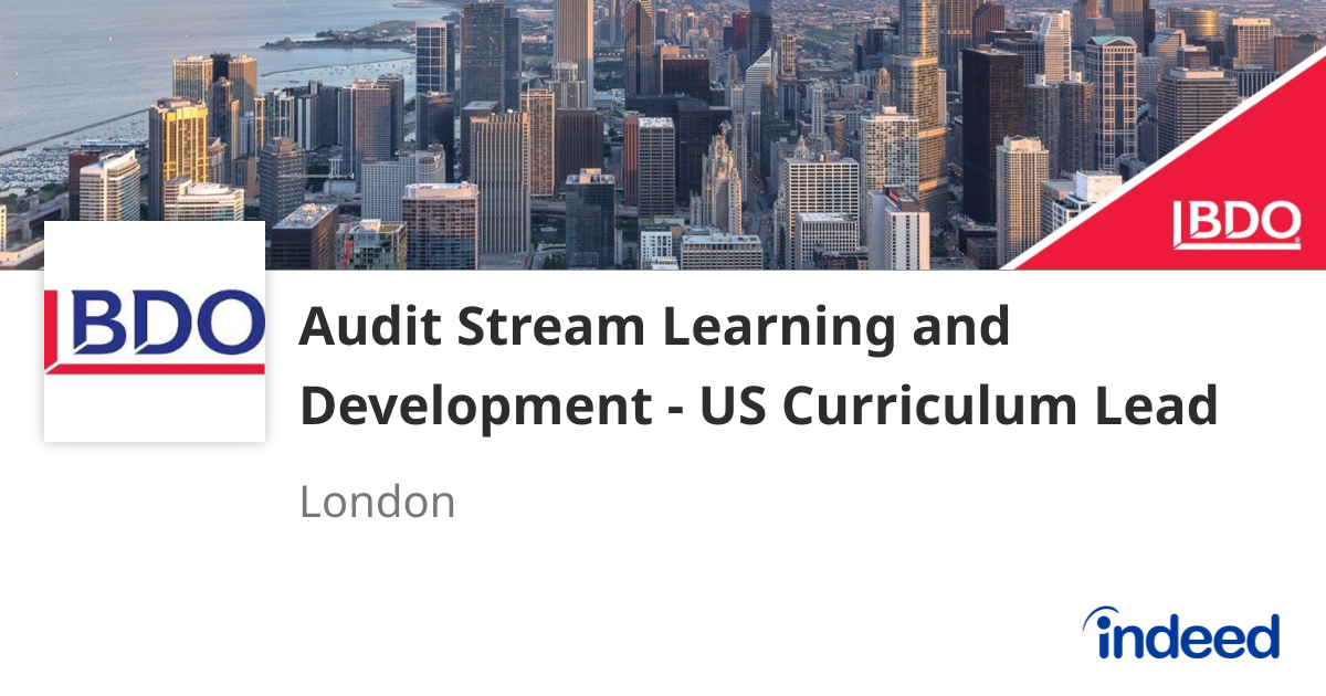 Audit Stream Learning and Development - US Curriculum Lead - London ...