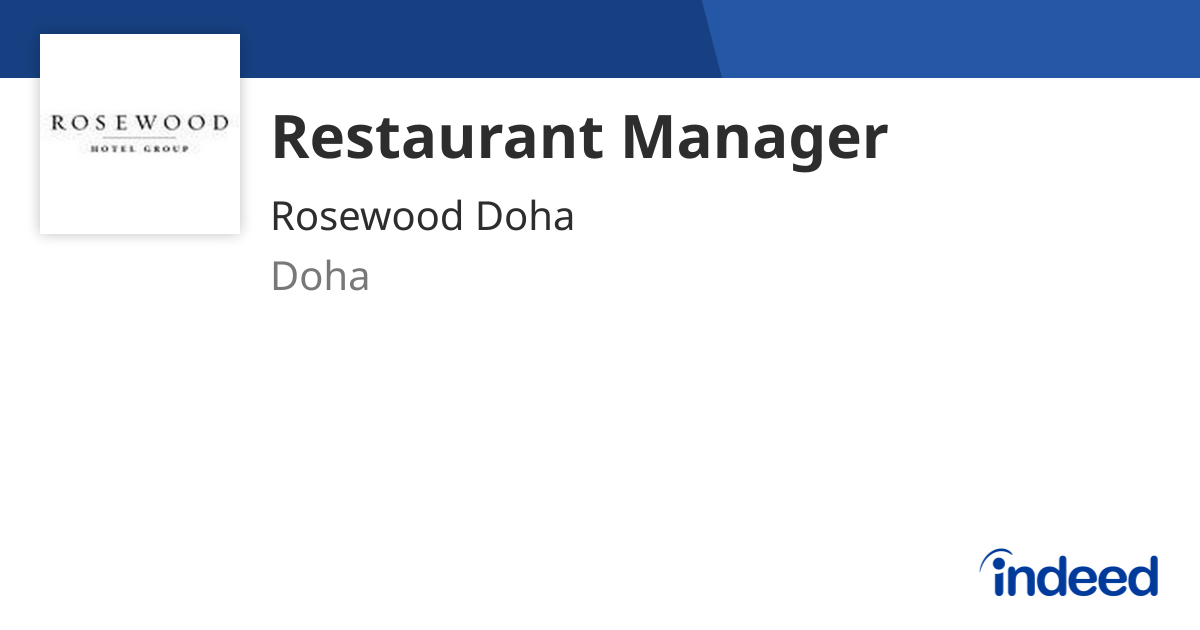 Restaurant Manager - Doha - Indeed.com