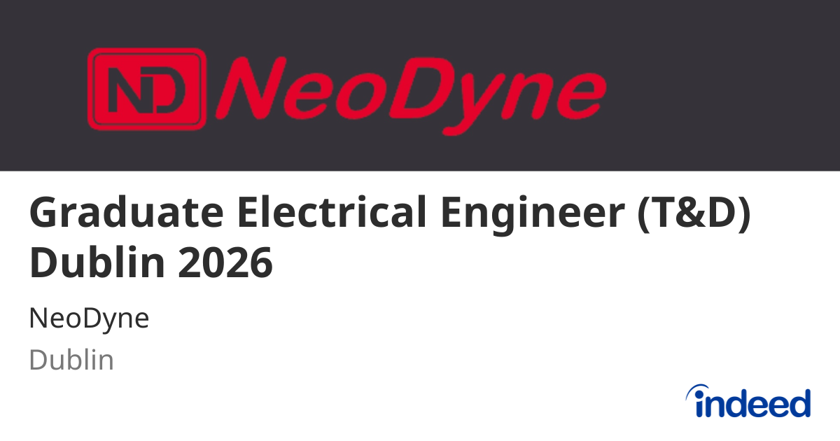 Graduate Electrical Engineer Dublin 2026 - Dublin, County Dublin ...