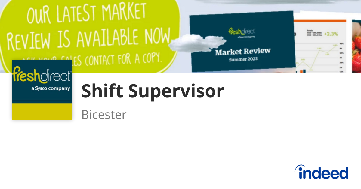 Shift Supervisor - Bicester - Indeed.com
