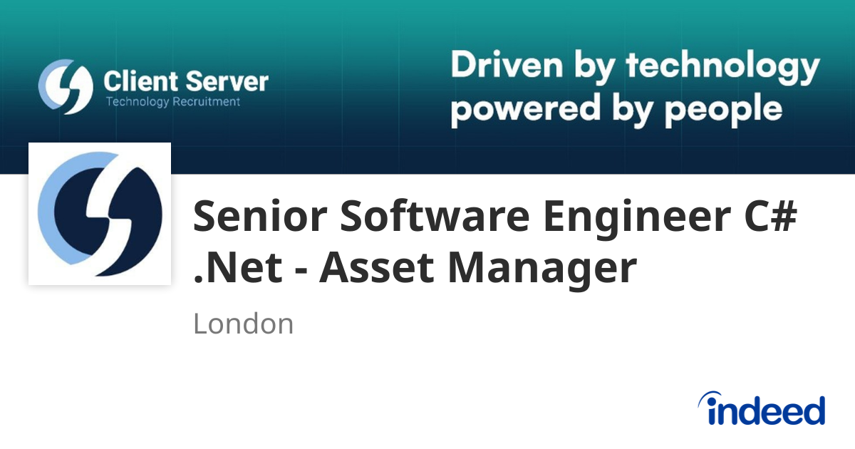 Senior Software Engineer C# .Net - Asset Manager - London EC4R - Indeed.com