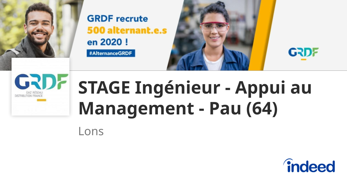 STAGE Ingénieur - Appui au Management - Pau (64) - 64140 Lons - Indeed.com
