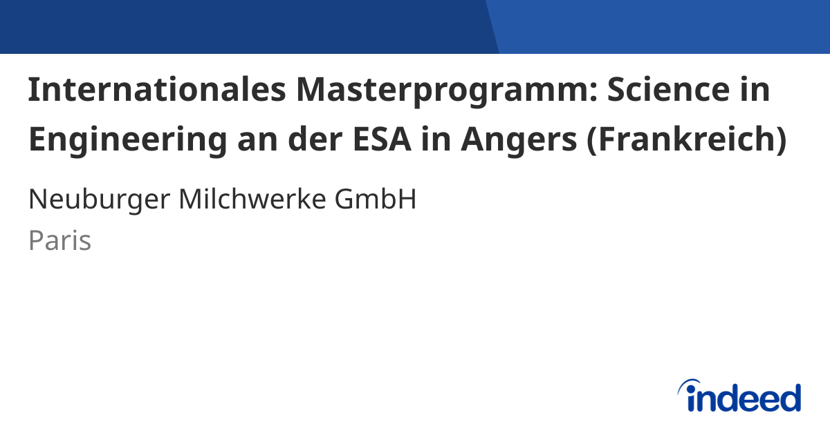 Internationales Masterprogramm: Science in Engineering an der ESA in ...