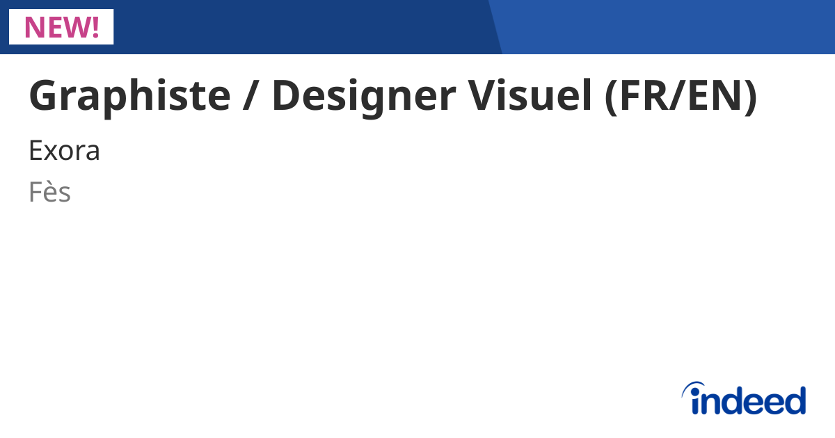Graphiste / Designer Visuel (FR/EN) - Fès - Indeed.com