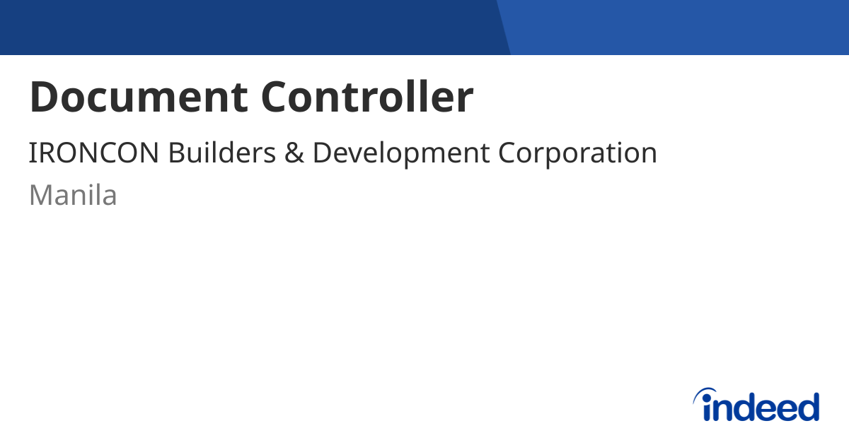 Document Controller - Manila - Indeed.com