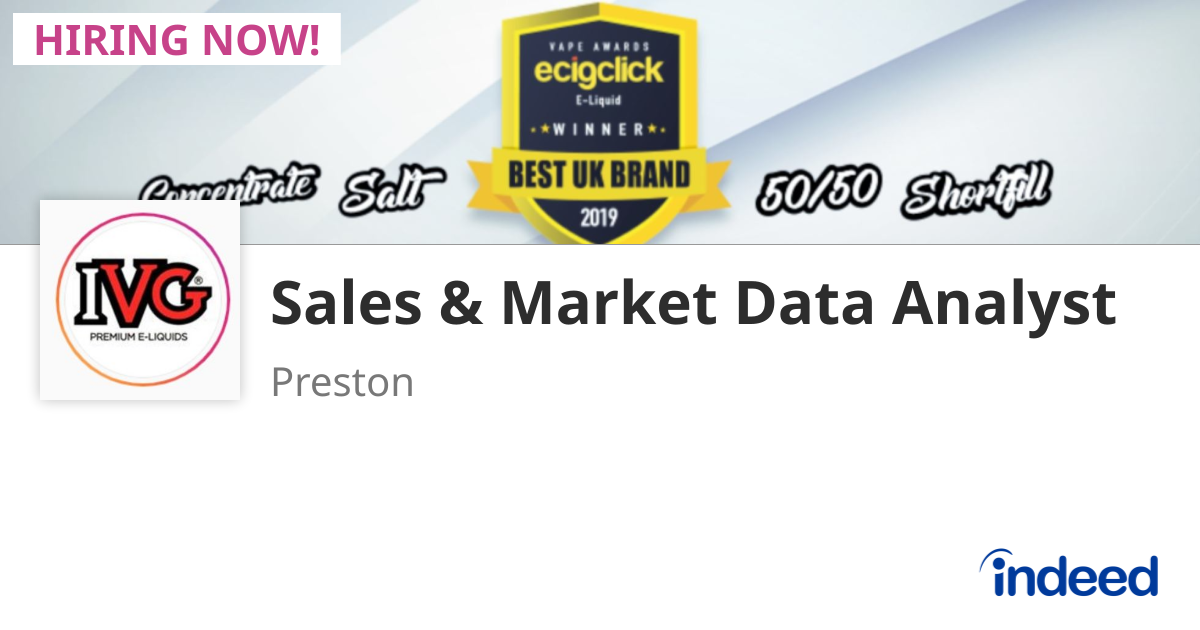 Sales & Market Data Analyst - Preston PR1 - Indeed.com