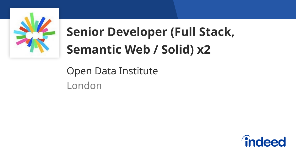 Senior Developer (Full Stack, Semantic Web / Solid) x2 - London N1 9AG ...
