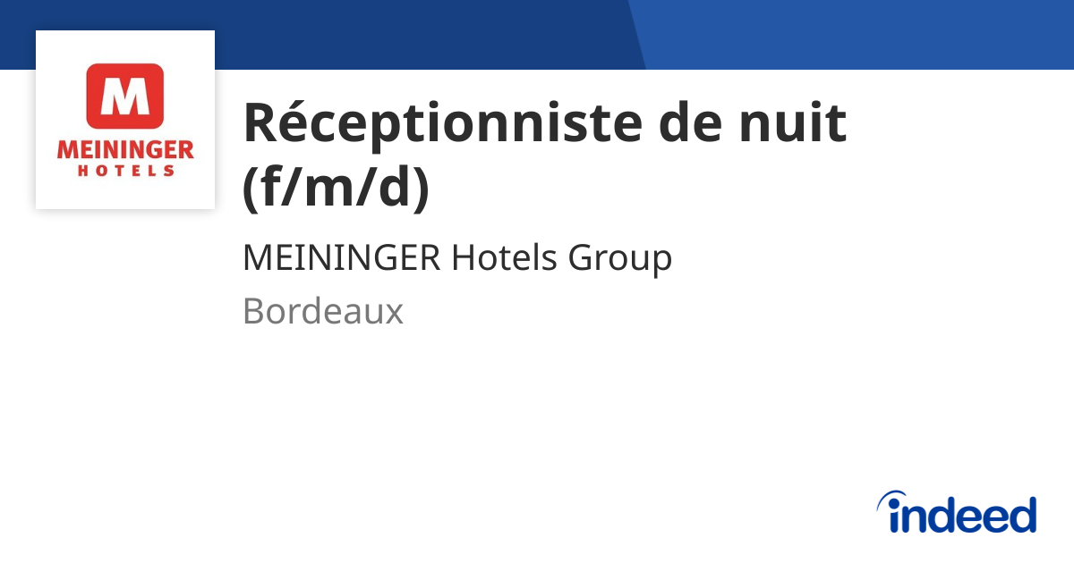 Réceptionniste de nuit (f/m/d) - 33800 Bordeaux - Indeed.com