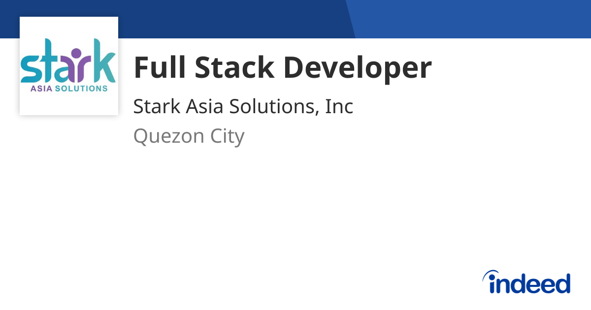 Full Stack Developer - Quezon City - Indeed.com